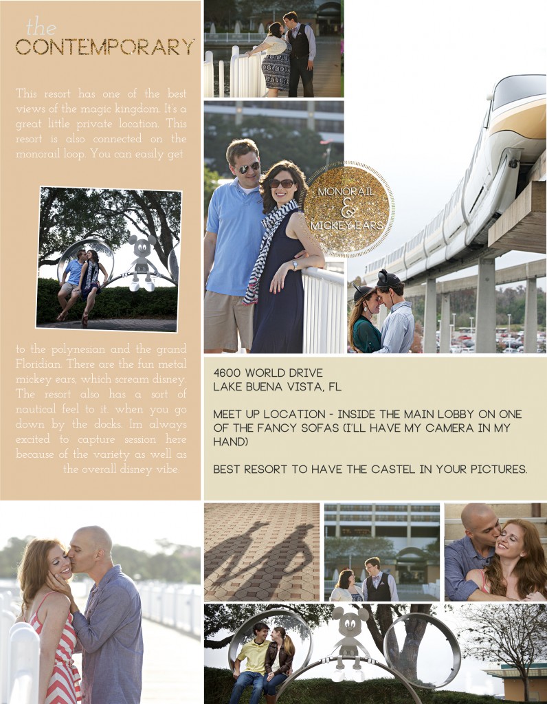 Disney's Contemporary resort photographer | Information Sheet ...